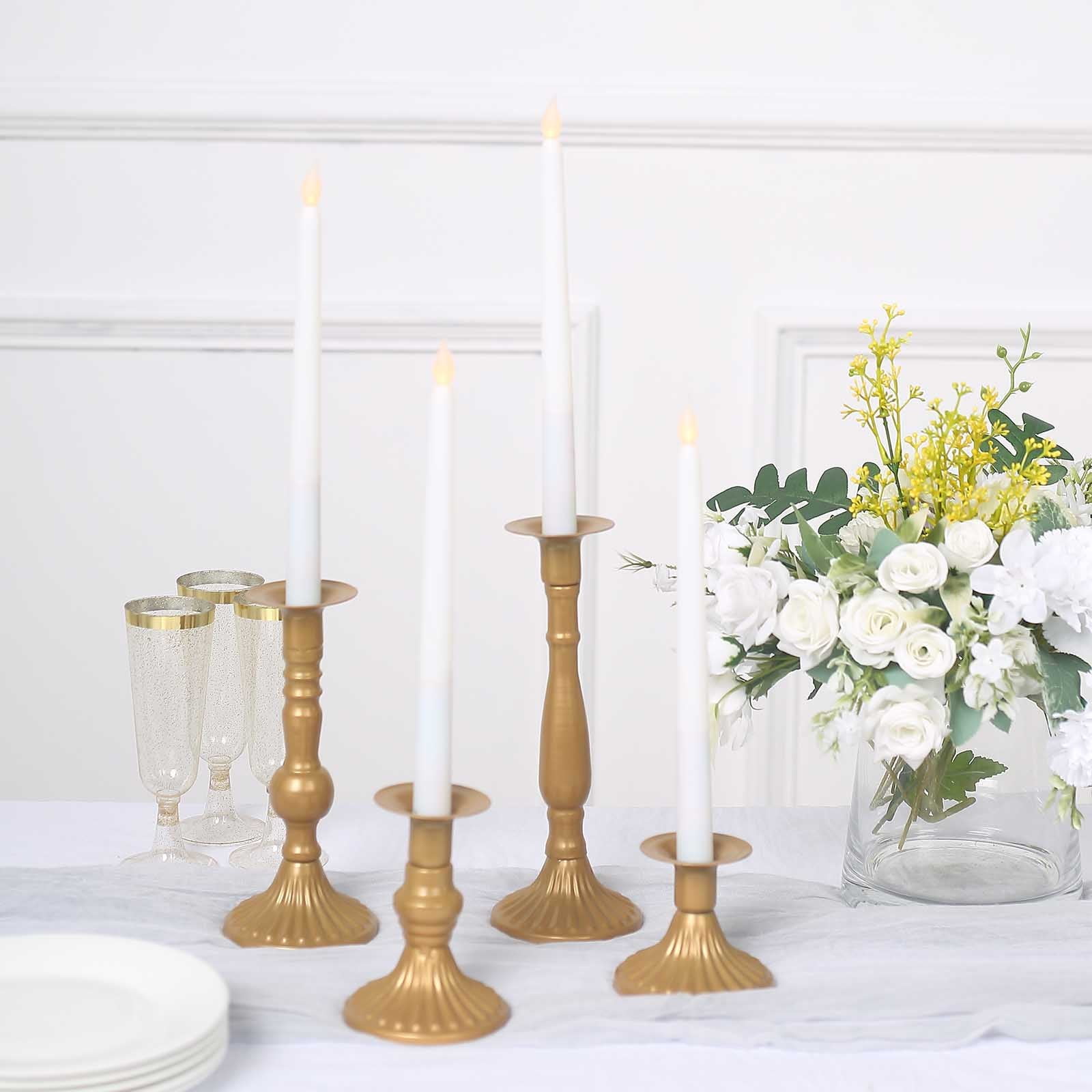 Efavormart Set Of 4 | Gold Baroque Metal Taper Candle Holder ...