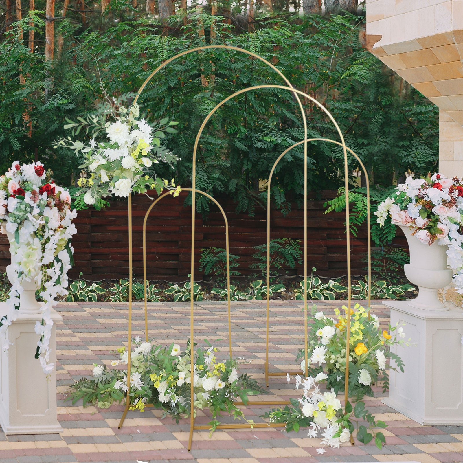 Efavormart Set Of 4 | Gold Metal Frame Wedding Arch, Round Rectangular ...