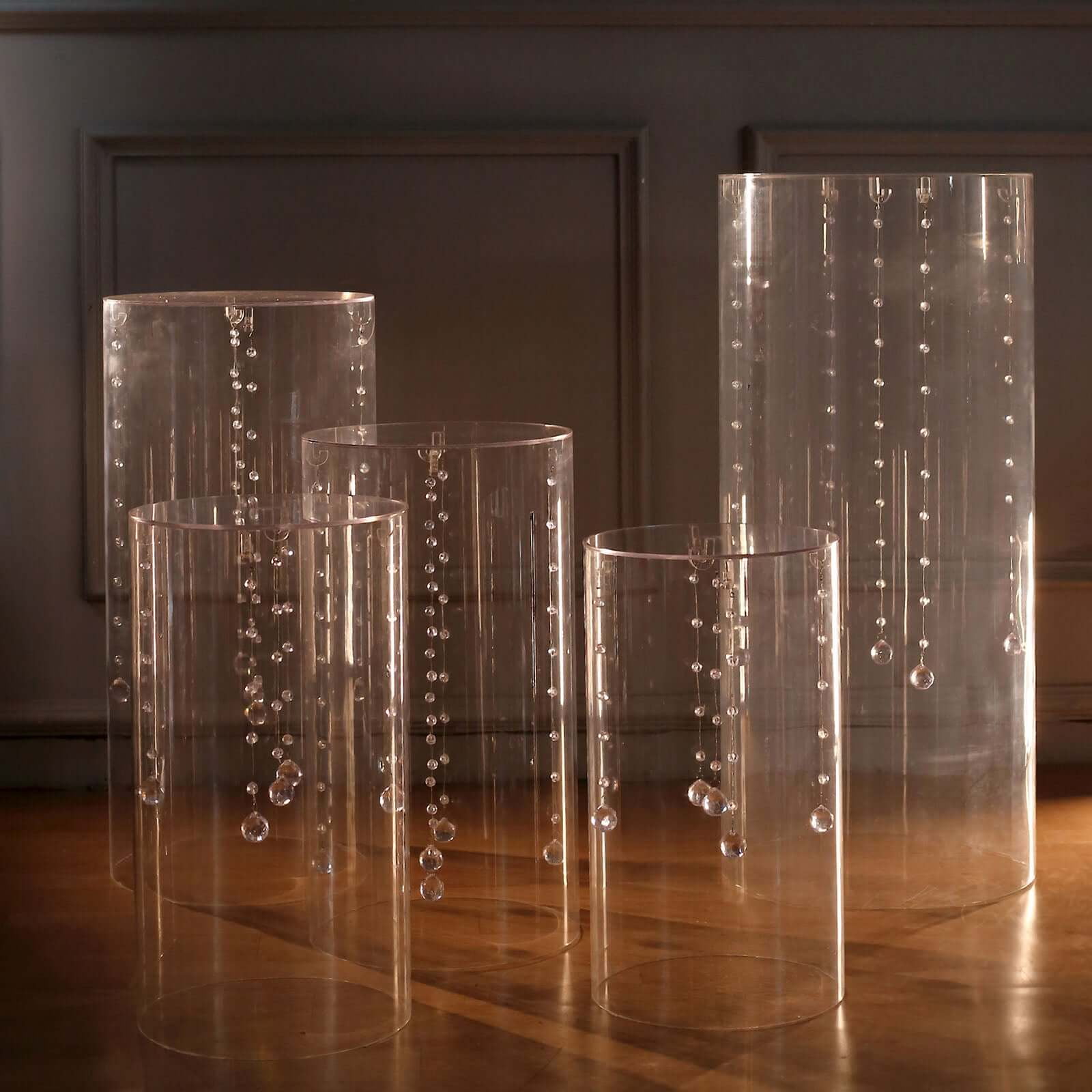 eFavormart Clear Acrylic Cylinder Pedestal Props, Display Columns with ...