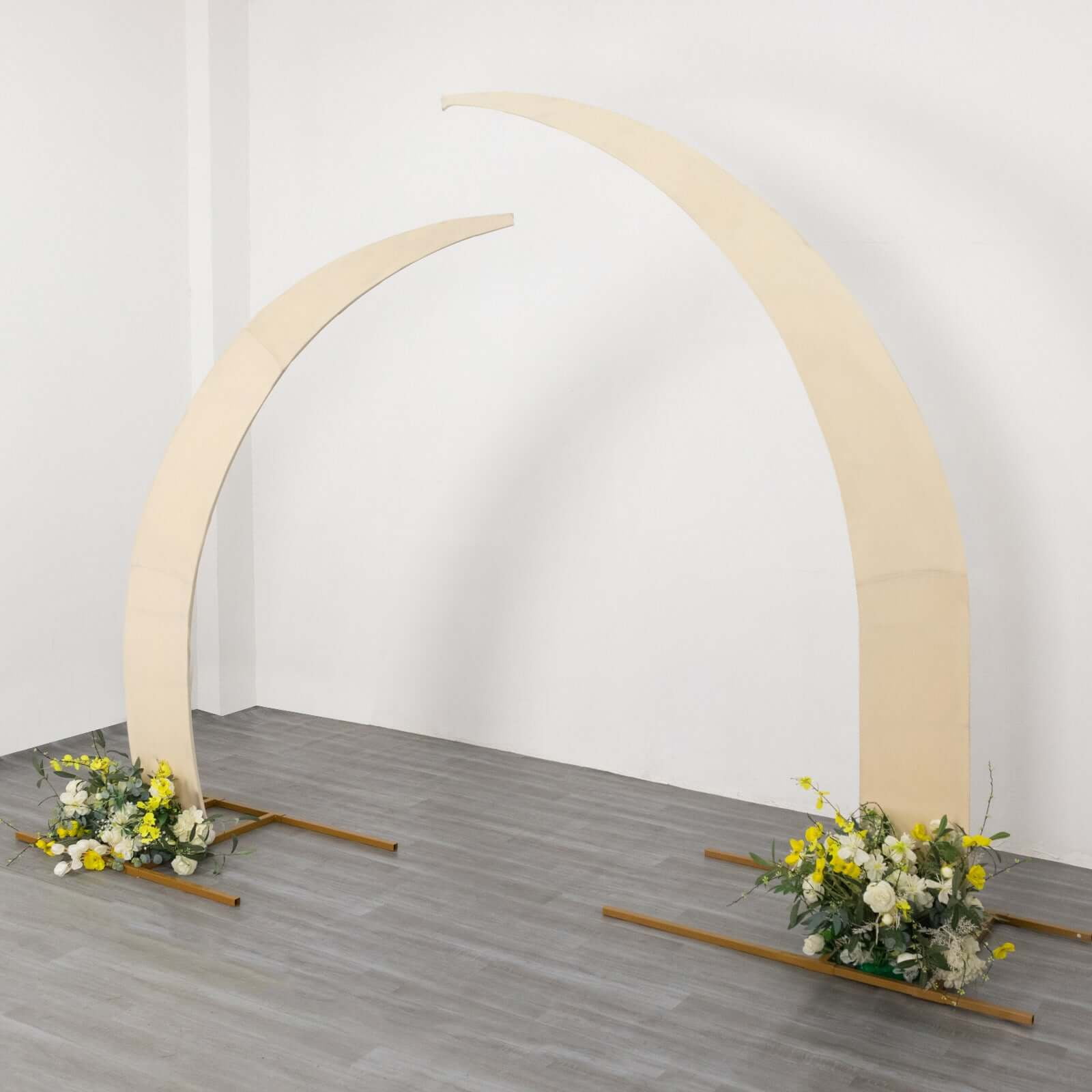 Efavormart Set of 2 Beige Spandex Half Crescent Moon Wedding Arch ...