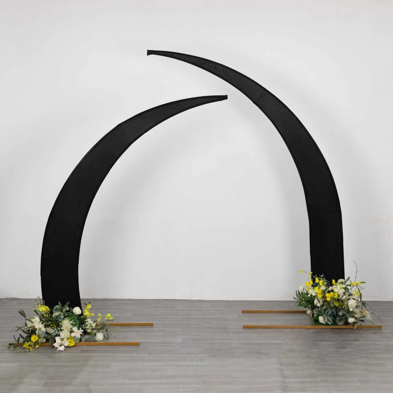 Efavormart Set of 2 Black Spandex Half Crescent Moon Wedding Arch ...