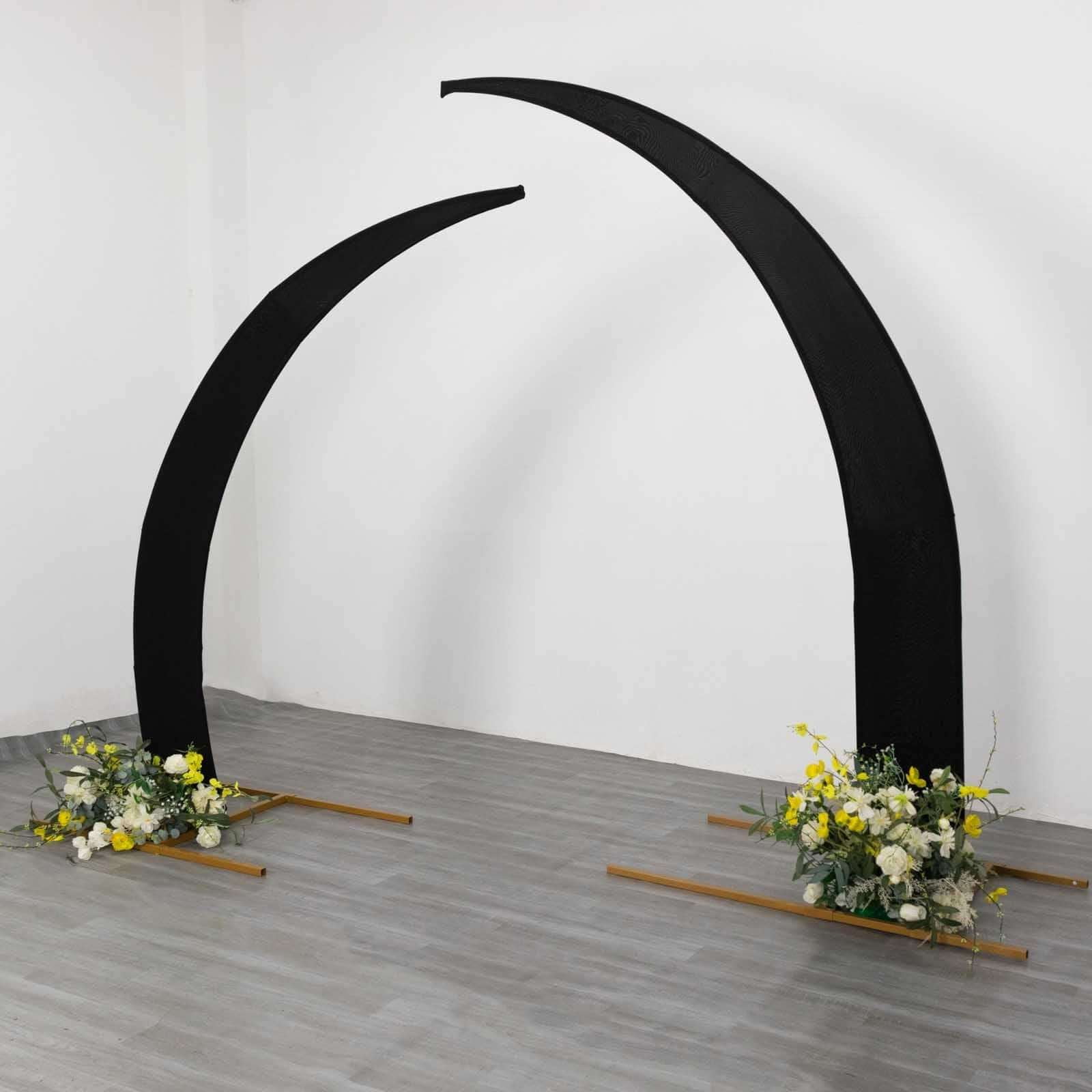 Efavormart Set of 2 Black Spandex Half Crescent Moon Wedding Arch ...