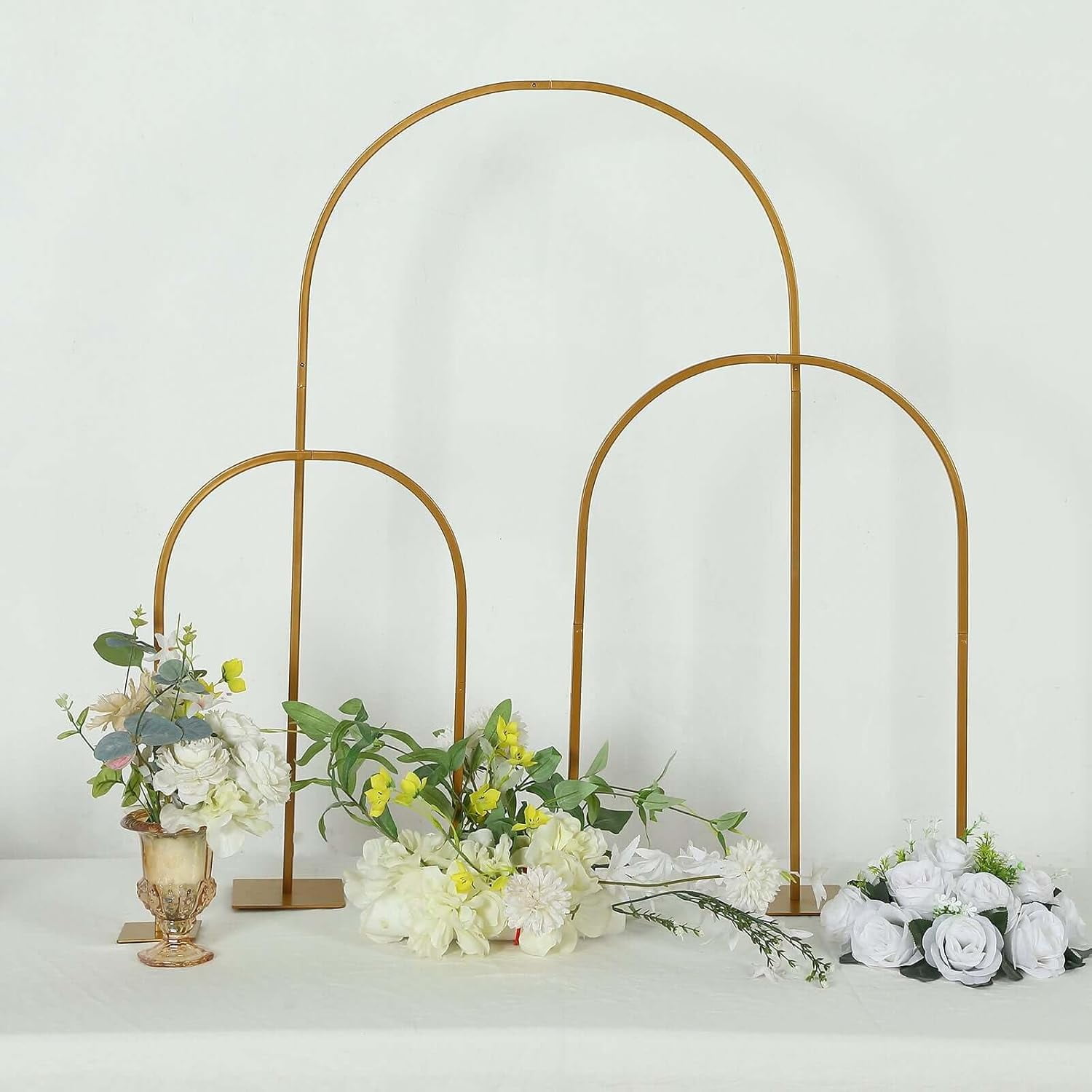 Efavormart Set of 3 Gold Metal Wedding Cake Chiara Arch Table ...