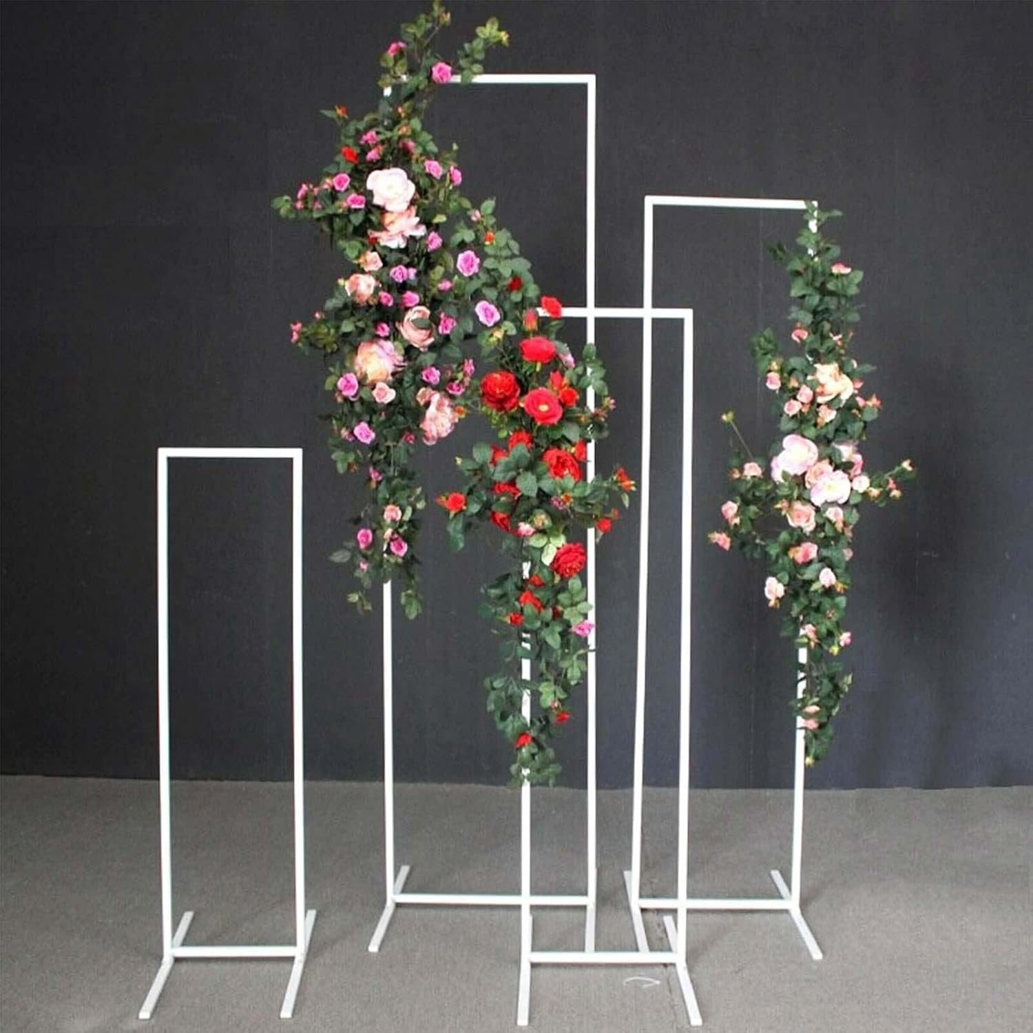 Efavormart Set of 4 | White Metal Wedding Flower Stands, Vase Column ...