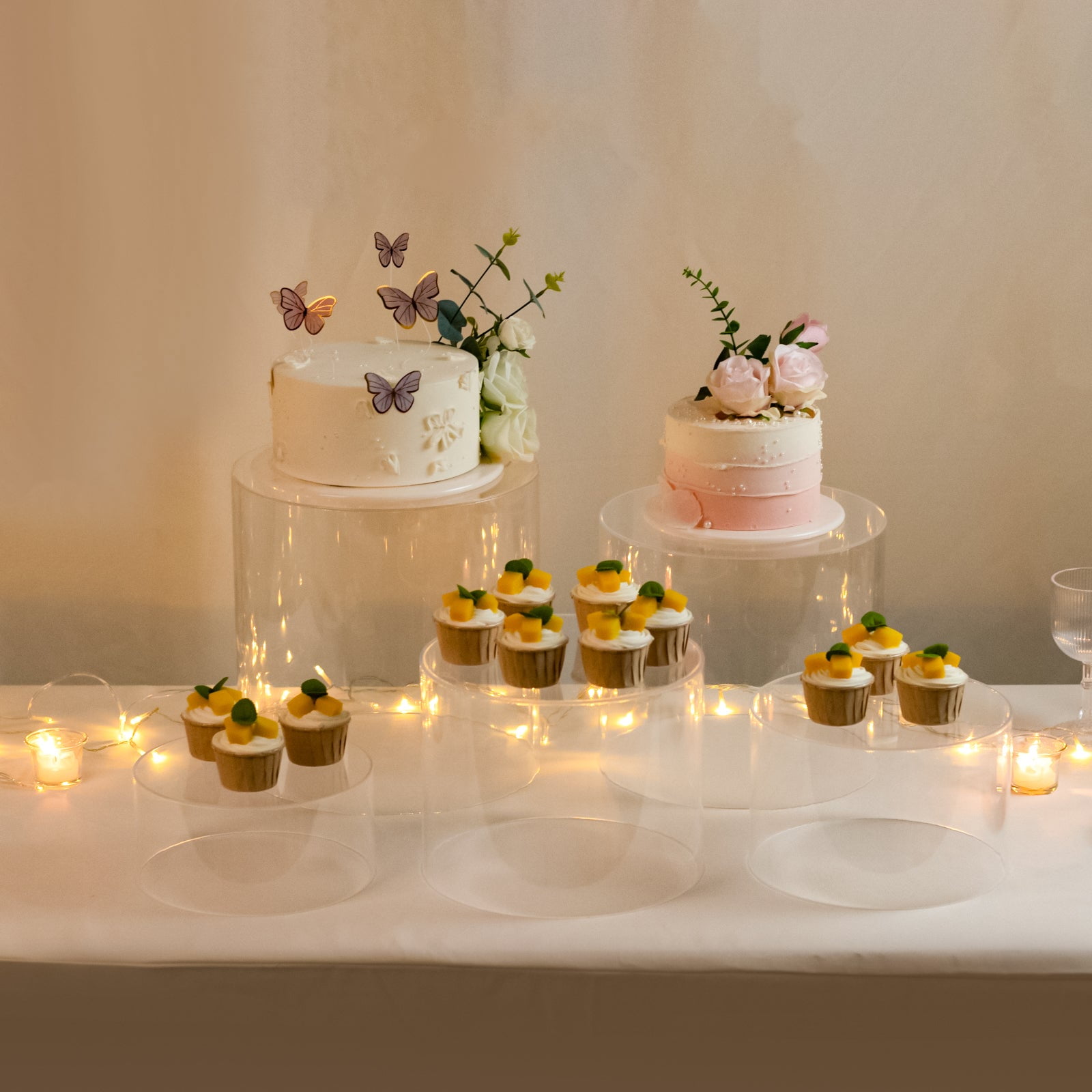 Efavormart Set of 5 Acrylic Cake Stands 8.5", 9", 10", 11", 12" Round ...