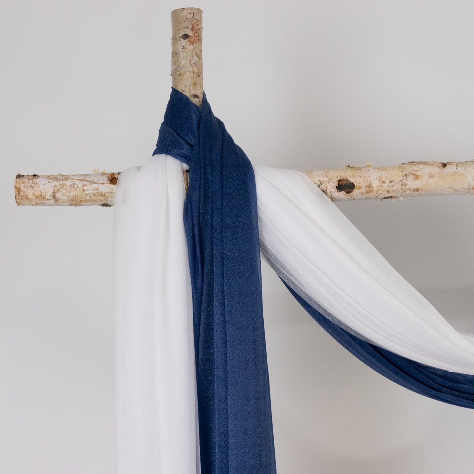 Efavormart Sheer Wedding Arch Drape – 5ftx32ft Navy Blue Sheer Curtain ...