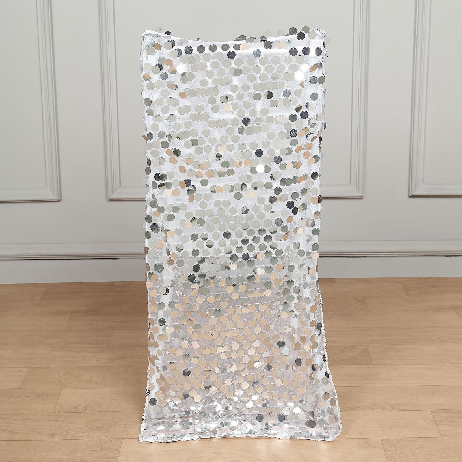 Efavormart Silver Big Payette Sequin Chiavari Chair Slipcover, Wedding ...