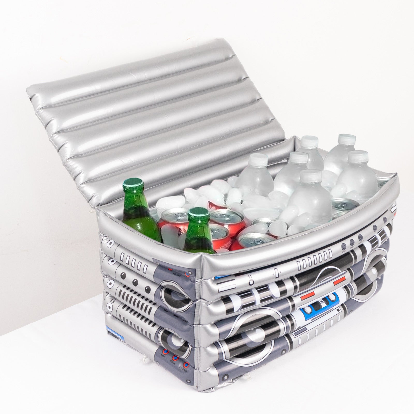 Efavormart Silver Inflatable 80's Themed Boom Box Ice Beverage Cooler ...