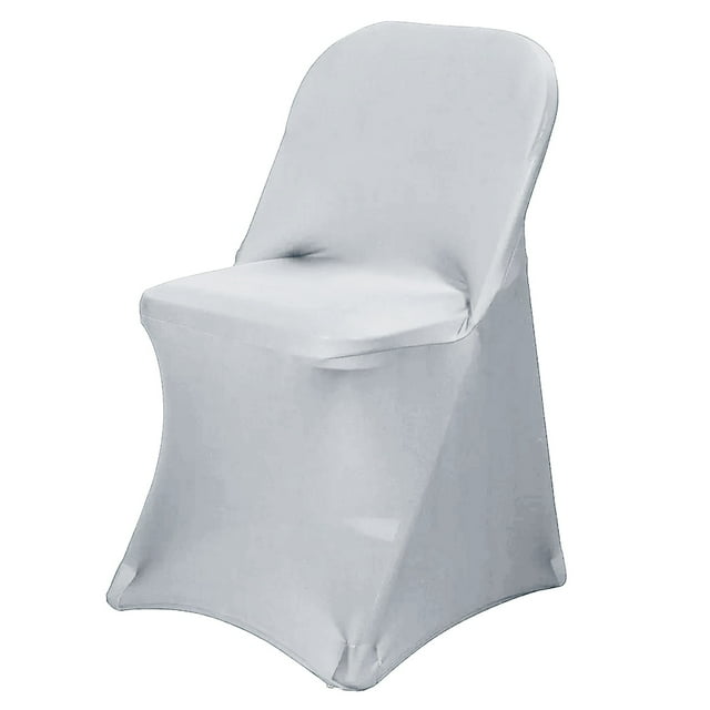 Efavormart Silver Premium Spandex Stretch Folding Chair Cover, Fitted ...