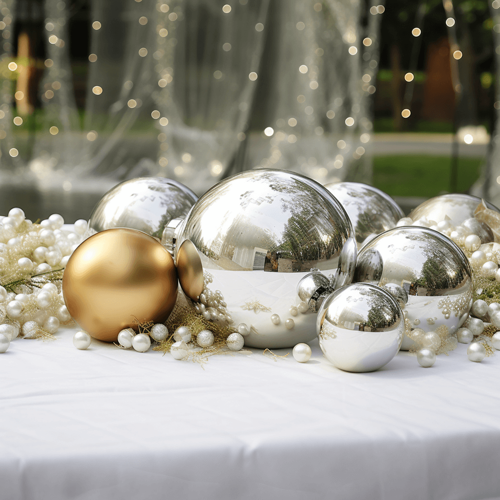 "Efavormart Large Outdoor Decor, Silver Stainless Steel Gazing Globe ...