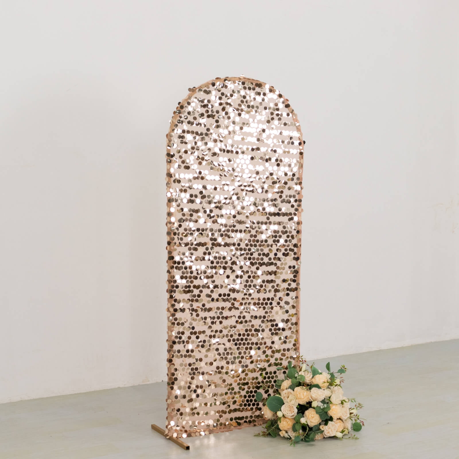 Efavormart Sparkly Rose Gold Big Payette Sequin Fitted Chiara Backdrop ...