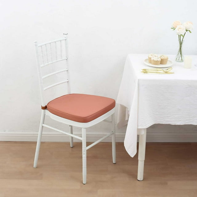 Efavormart Terracotta (Rust) Chiavari Chair Pad, Memory Foam Seat Cushion With Ties and ...