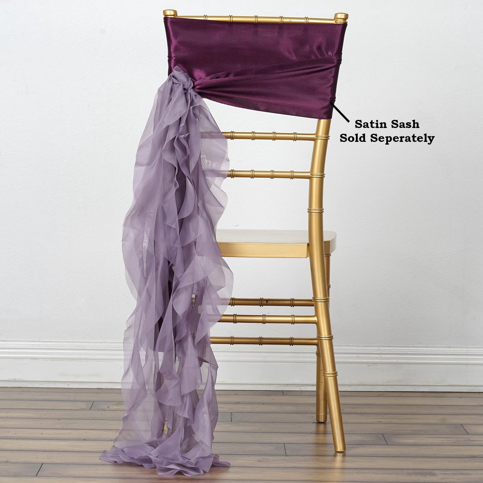 Efavormart Violet Amethyst Chiffon Curly Chair Sash - Walmart.com