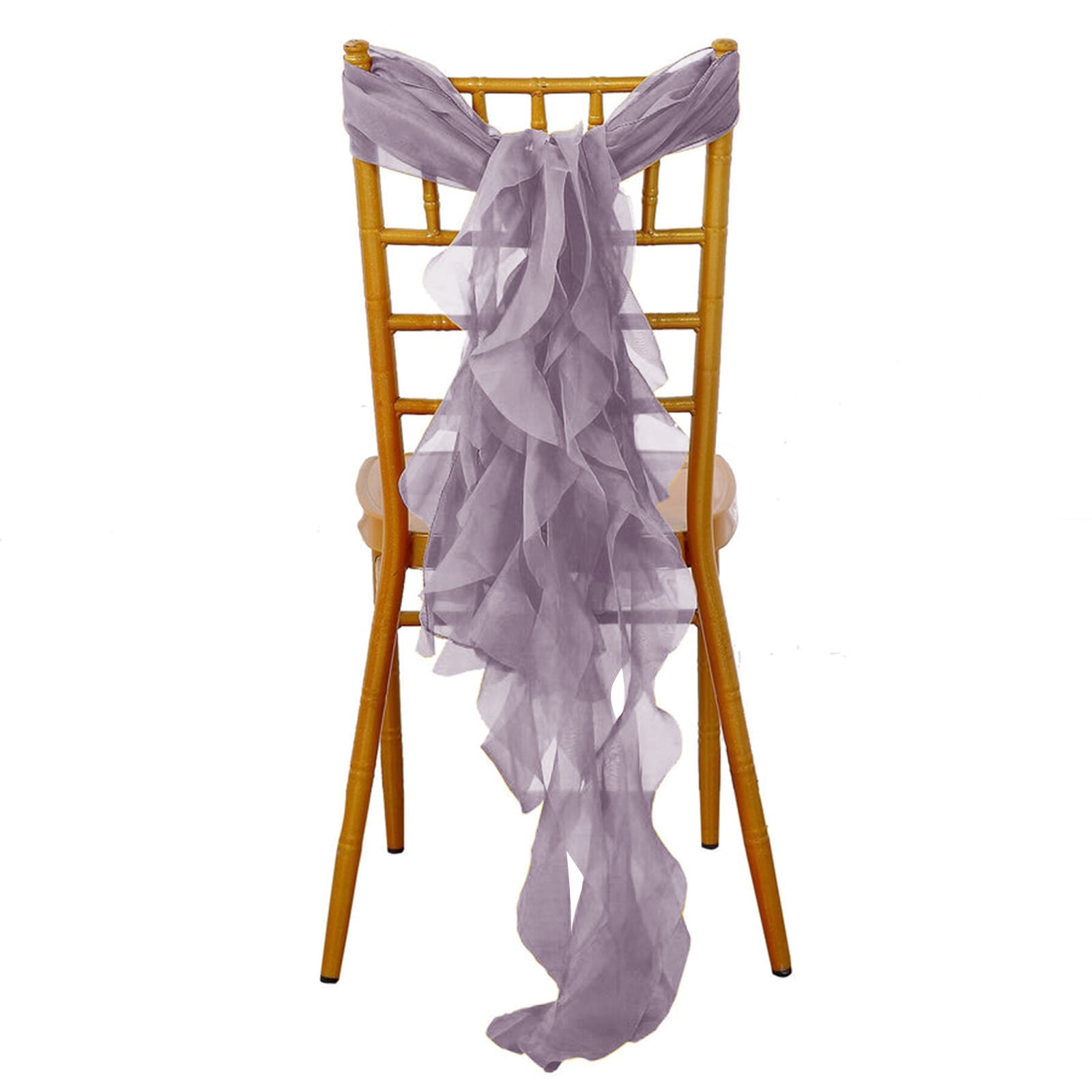 Efavormart Violet Amethyst Chiffon Curly Chair Sash - Walmart.com