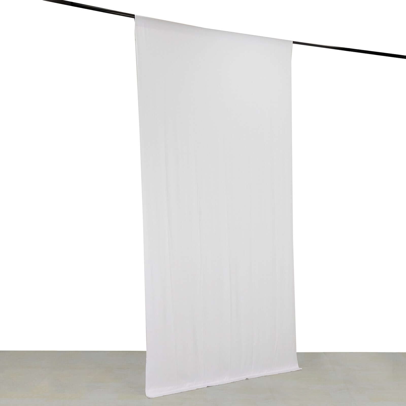 Efavormart White 4-Way Stretch Spandex Drapery Panel with Rod Pockets ...