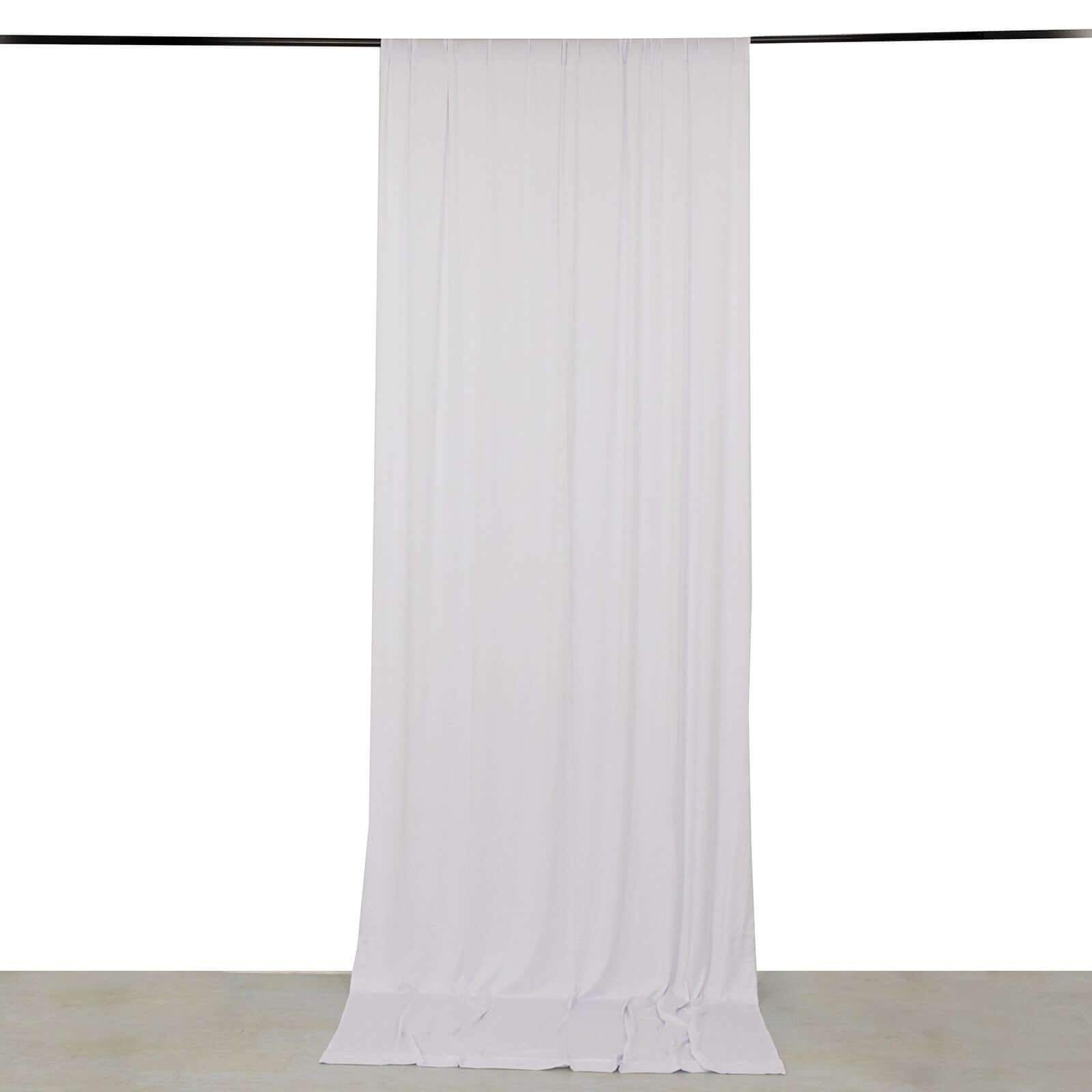 Efavormart White 4-Way Stretch Spandex Drapery Panel with Rod Pockets ...