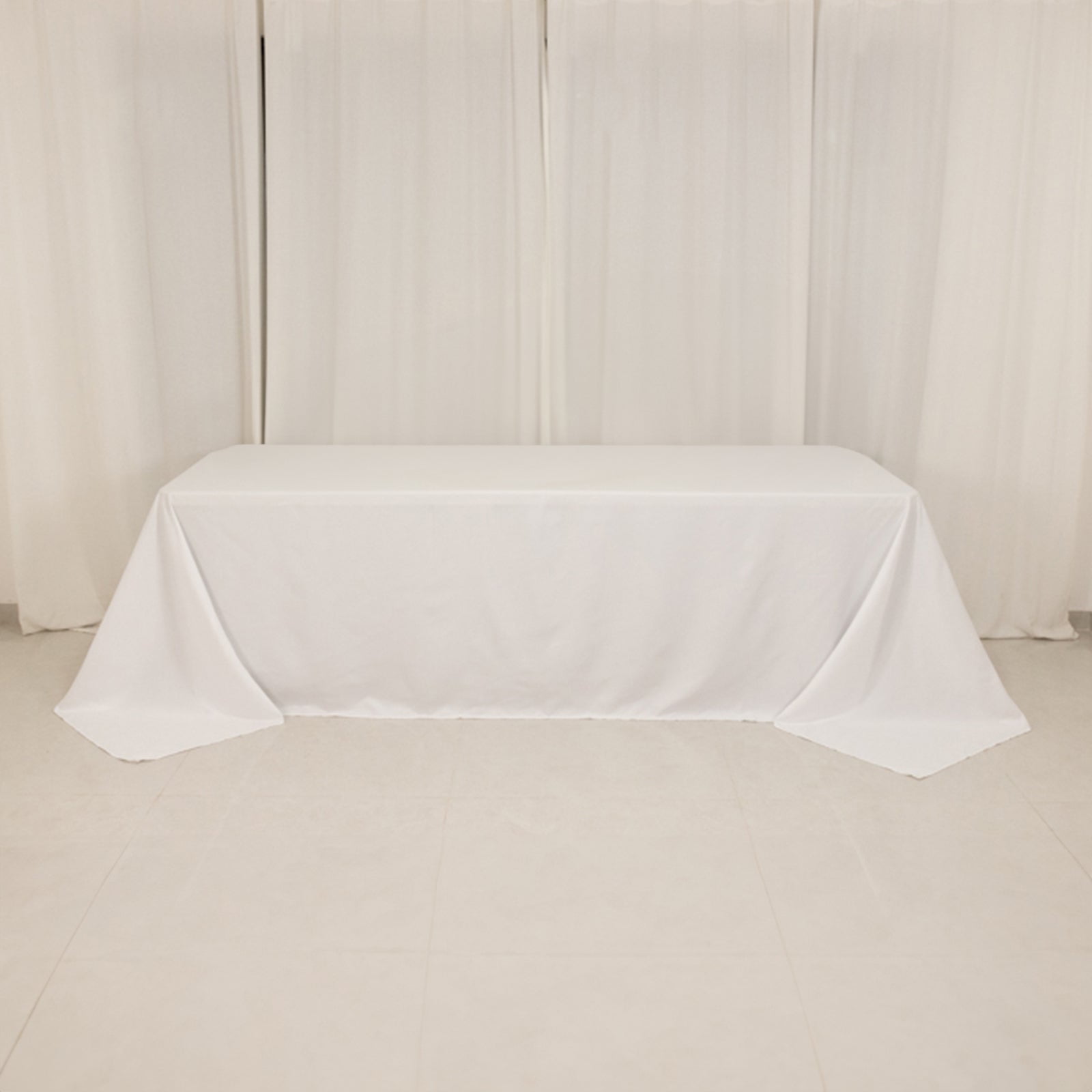 Efavormart White Cotton Blend Rectangular Tablecloth Seamless 90"x156 ...