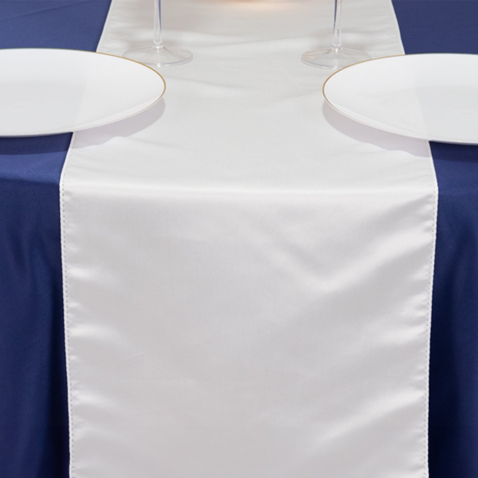 Efavormart White Lamour Satin Table Runner - 12"x108" - Walmart.com