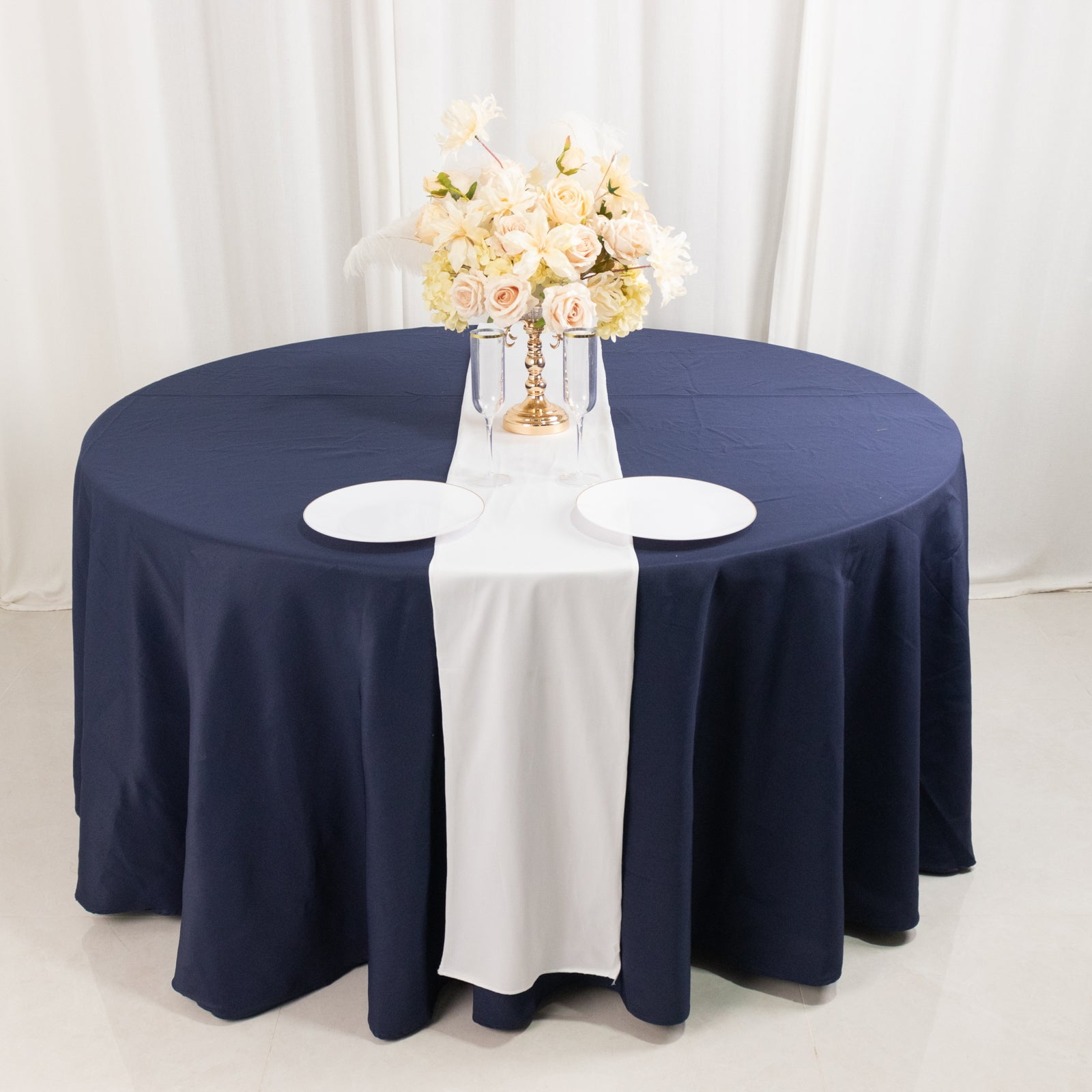 Efavormart White Premium Scuba Polyester Table Runner, Wrinkle Free ...