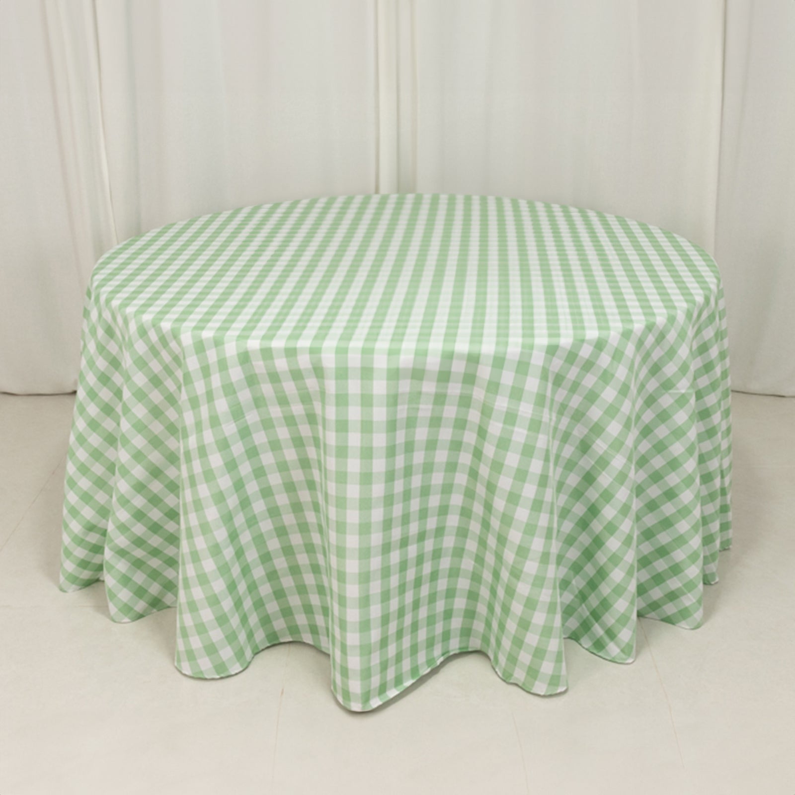 Efavormart White Sage Green Seamless Buffalo Plaid Round Tablecloth ...