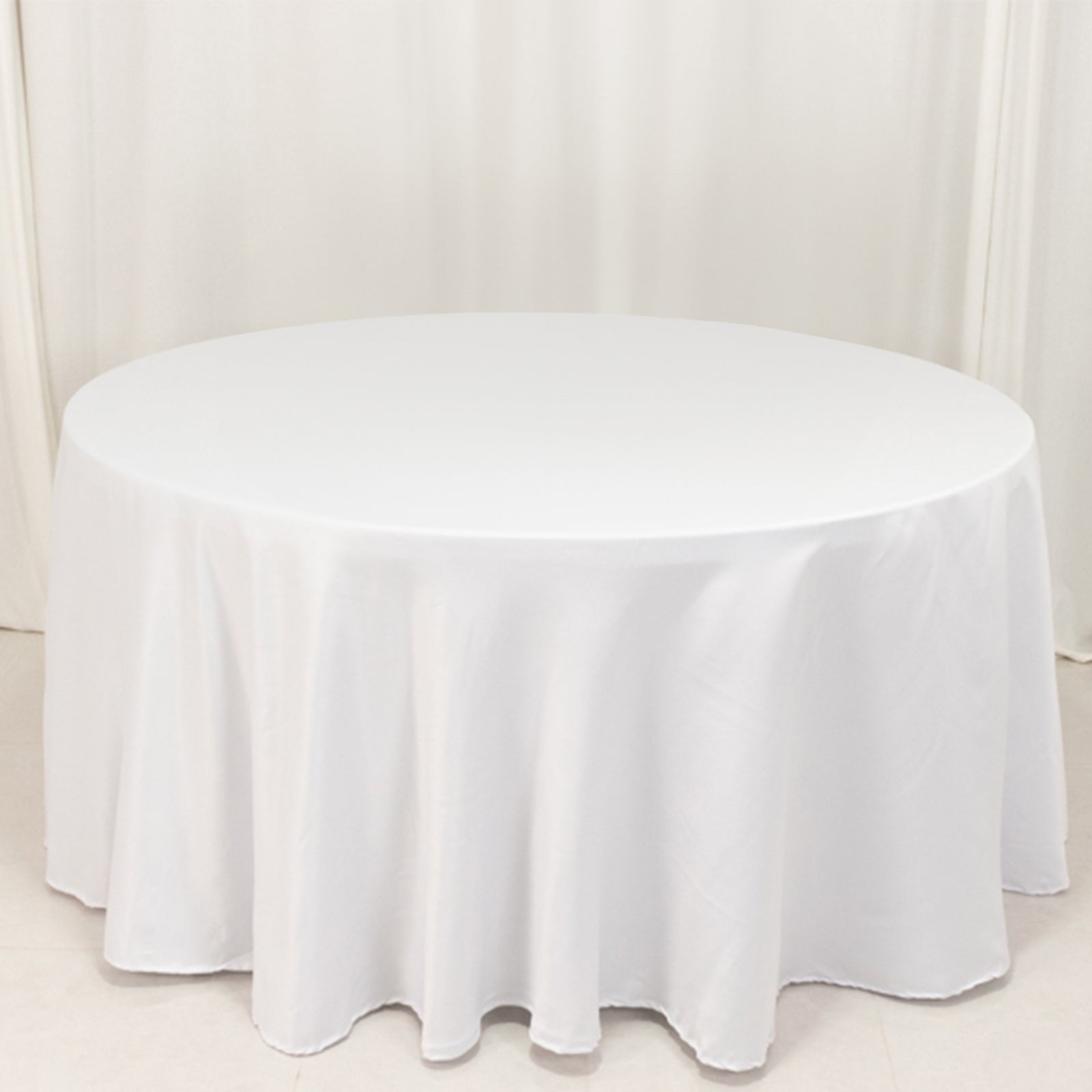 Efavormart White Seamless Lamour Satin Round Tablecloth - 120" for 5 ...
