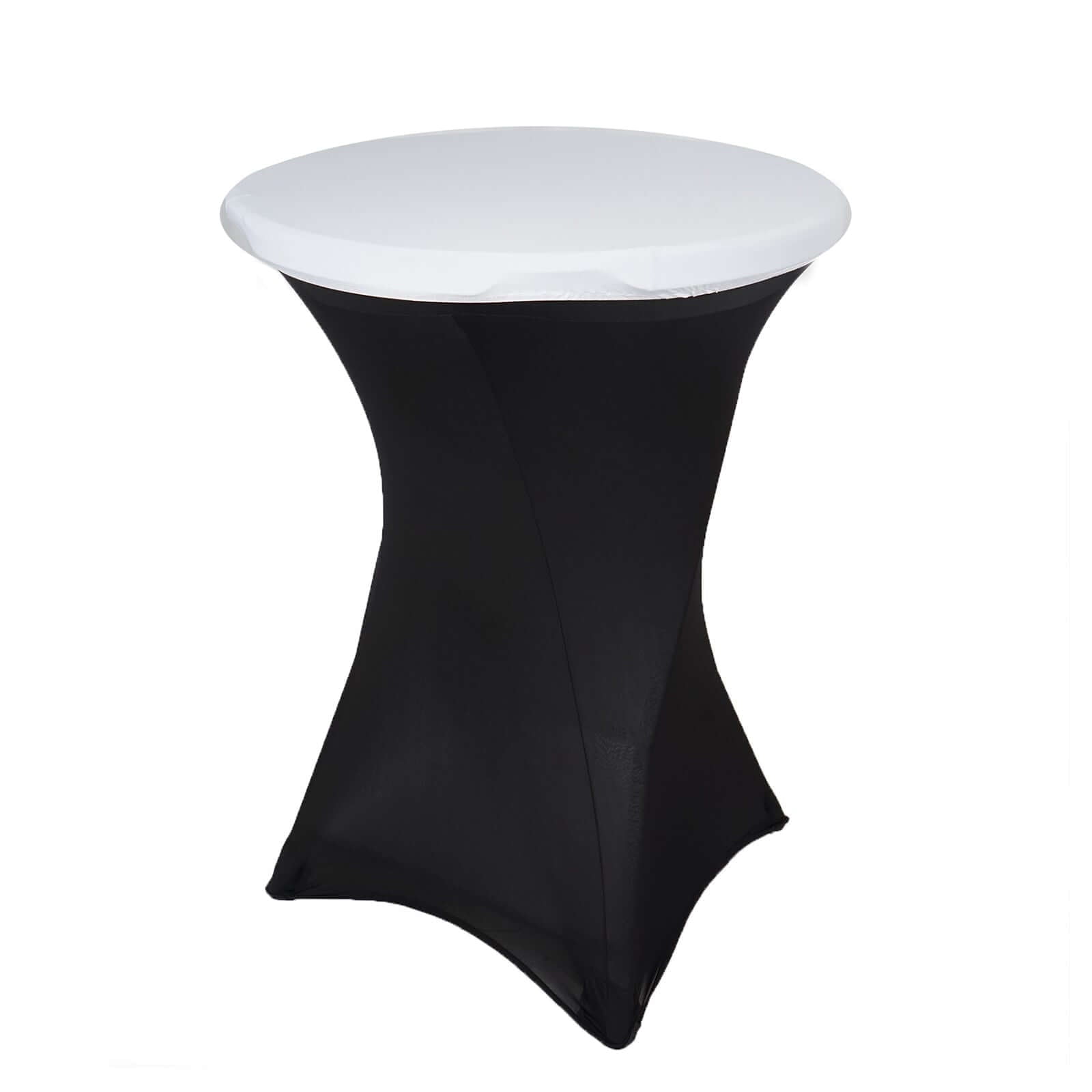 Efavormart White Spandex Cocktail Table Top Stretch Cover for Kitchen ...