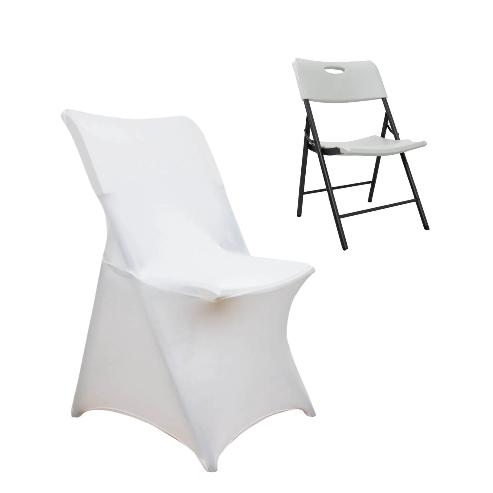 Efavormart White Stretch Spandex Lifetime Folding Chair Cover, Premium ...