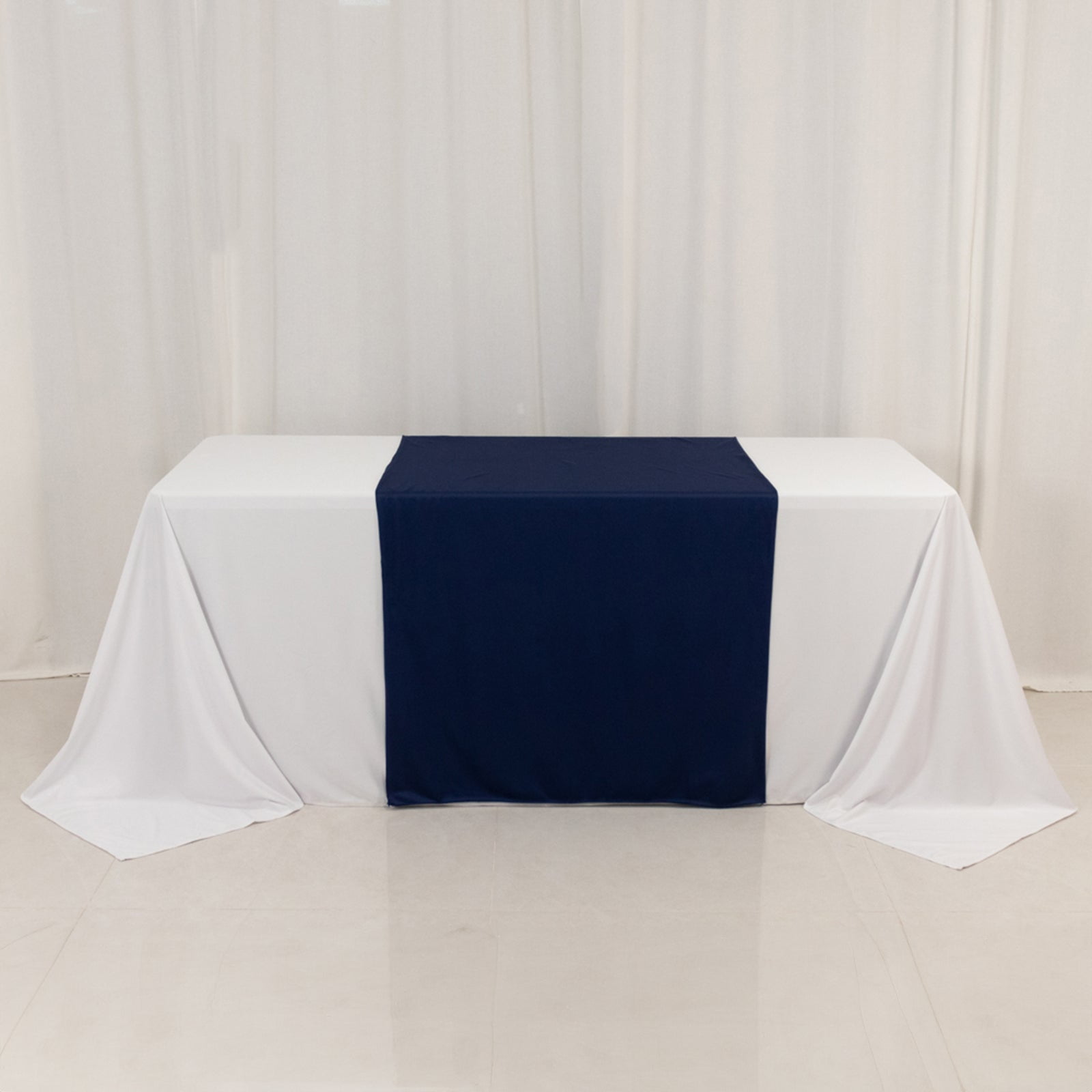 Efavormart Wide Premium Polyester Table Runner 36"x72" Navy Blue ...