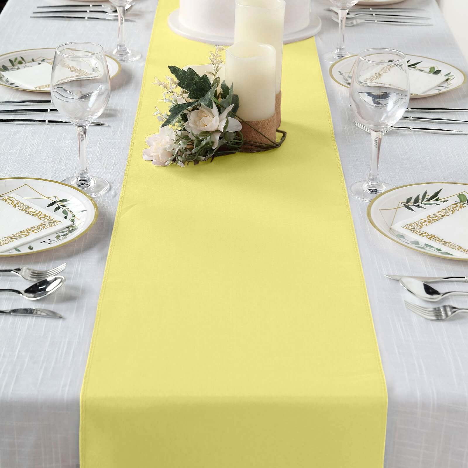 Efavormart Yellow Polyester Table Runner for Weddings, Parties ...