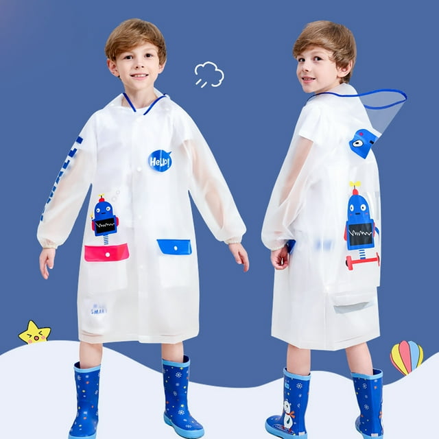 ATOGUTA Kids Rain Jacket Windbreaker Raincoat Rainwear with Pockets Blue, Sizes 3T-12 - Walmart.com