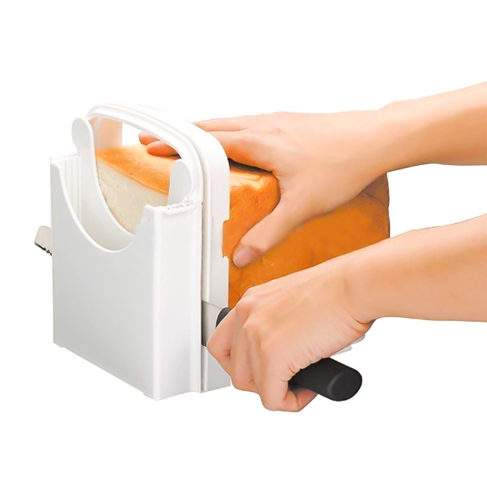 Effective Foldable Bread Slicer Practical Plastic Effective Anti-slid Base Bread Cutter for Home ...