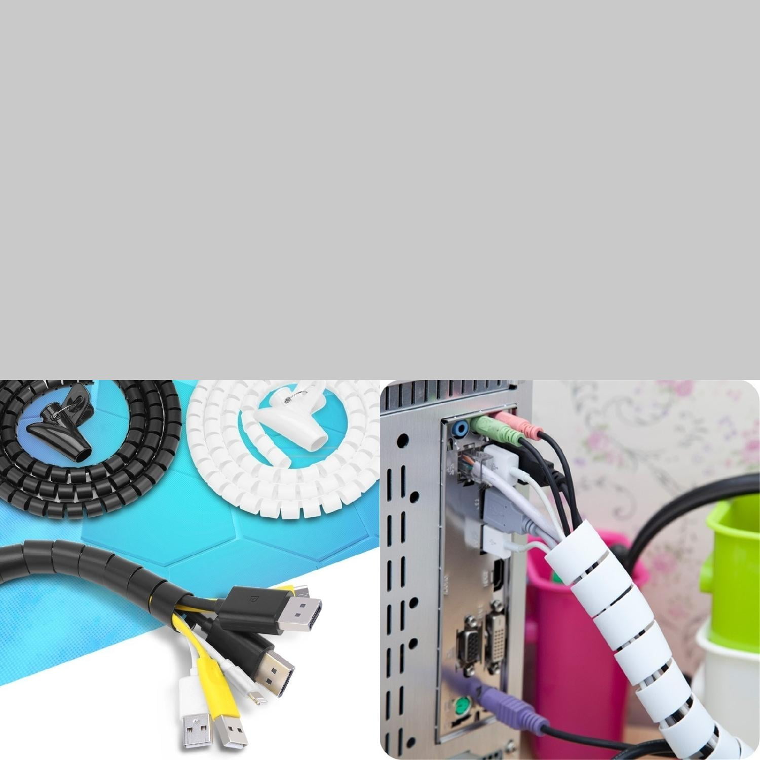 Effective and Handy 2M Flexible Spiral Tube Cable Organizer for Office ...