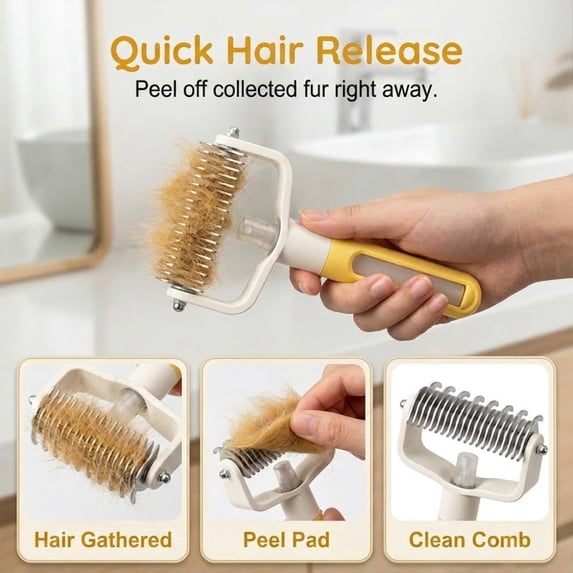 Effective Mat Remover: 2026 New Pet Grooming Rake, Double Sided ...