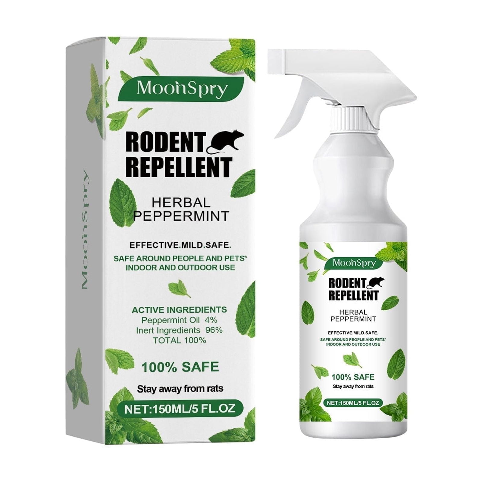 KingFurt Mint-Scented Mouse Repellent Spray, 500ml Natural Insect Spray ...