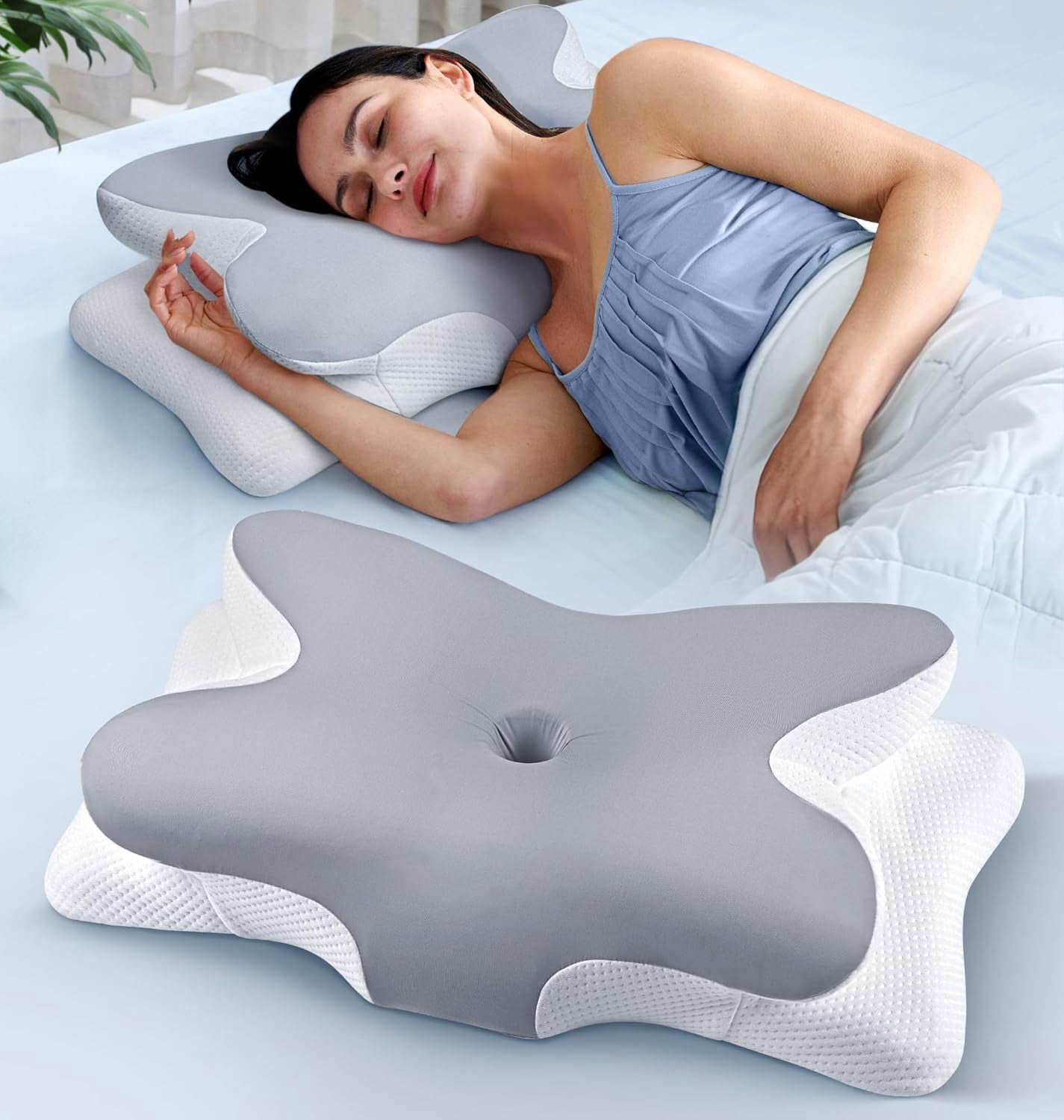 Effective Pain Relief Cervical Neck Pillow for Sleeping, Ergonomic ...