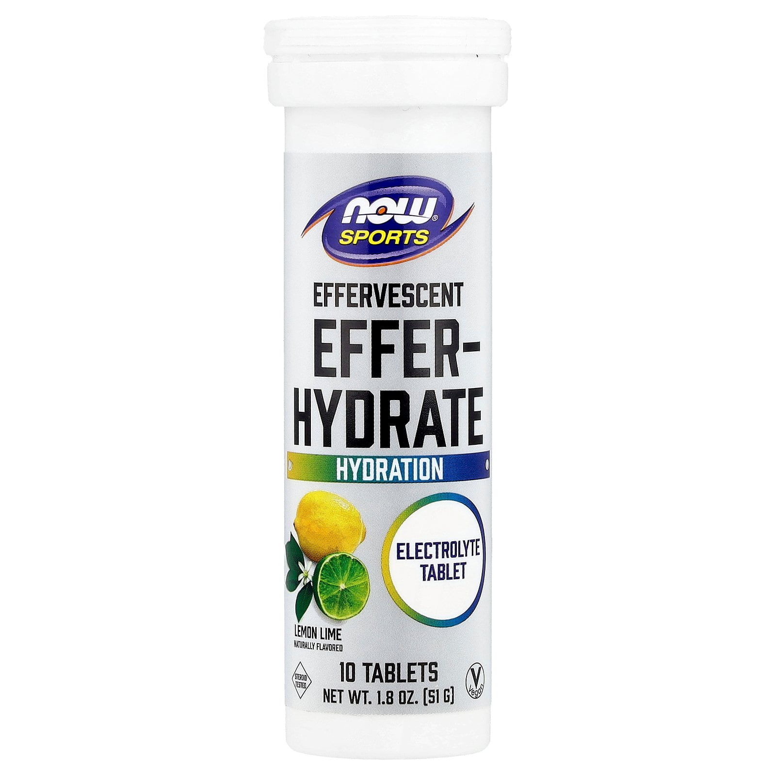 Effer-Hydrate Effervescent Lemon Lime - 10 Tablets/Tube - Walmart.com