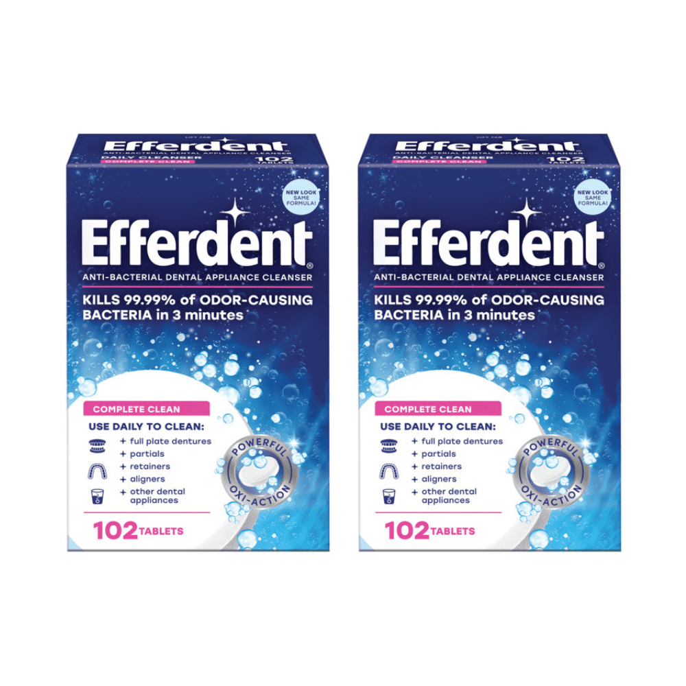 Efferdent Anti-Bacterial Denture Cleanser Tablets 102 ea, 102 ct (Pack ...