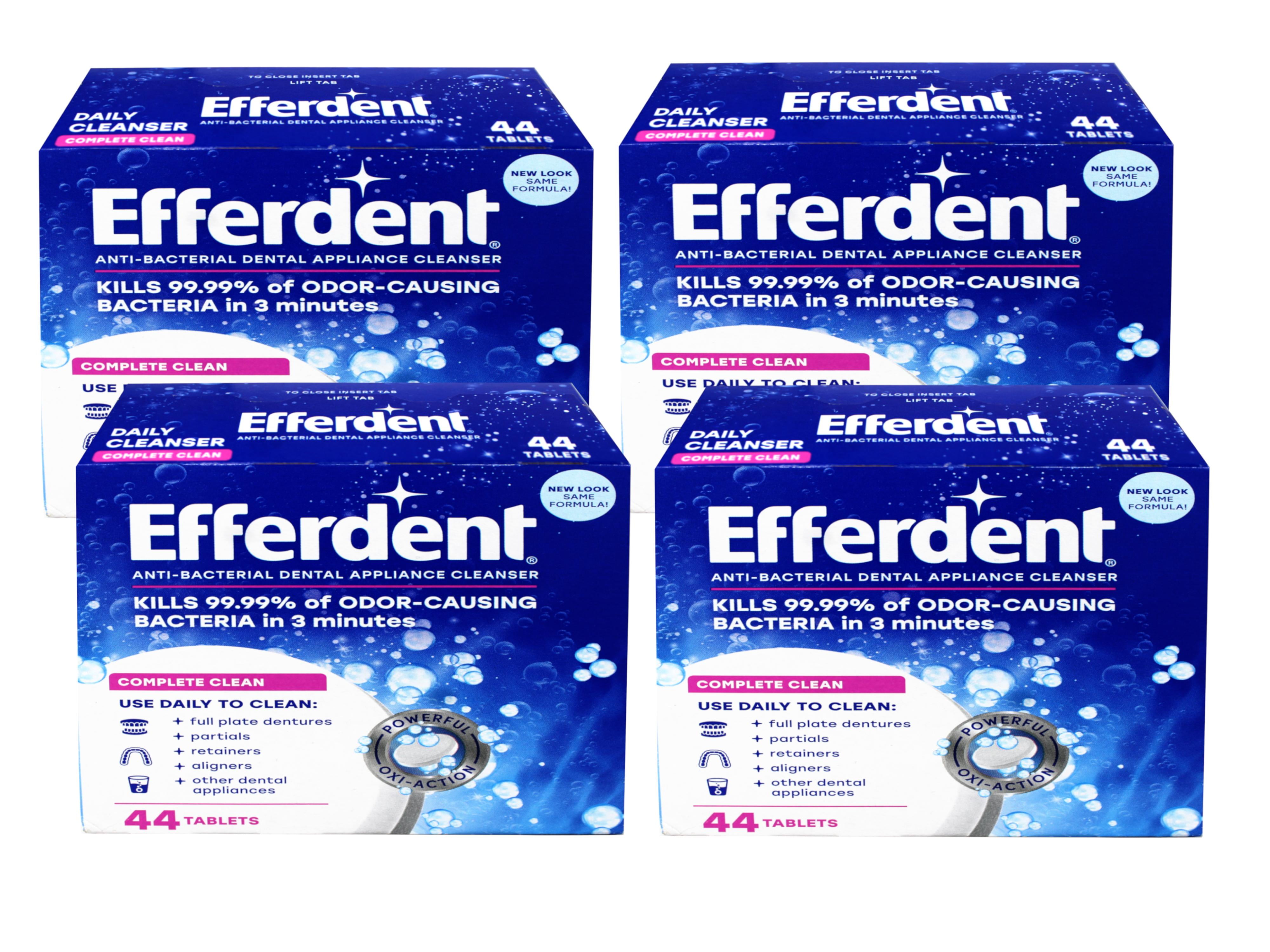 Efferdent Denture Cleanser Tablets, Complete Clean, Cleanser for ...