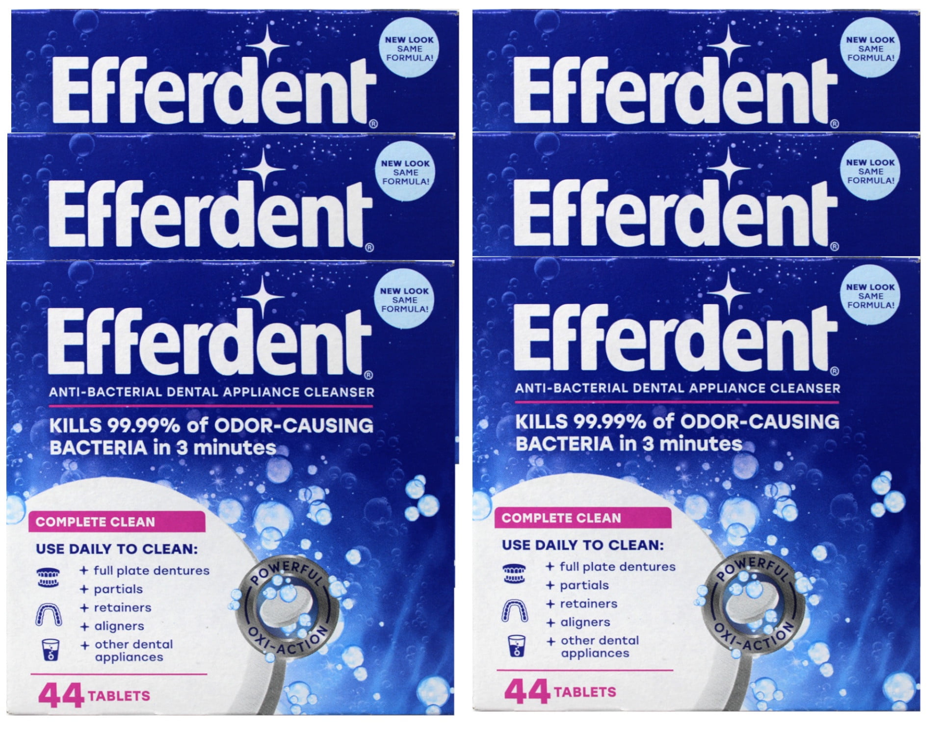 Efferdent Denture Cleanser Tablets, Complete Clean, Cleanser for ...