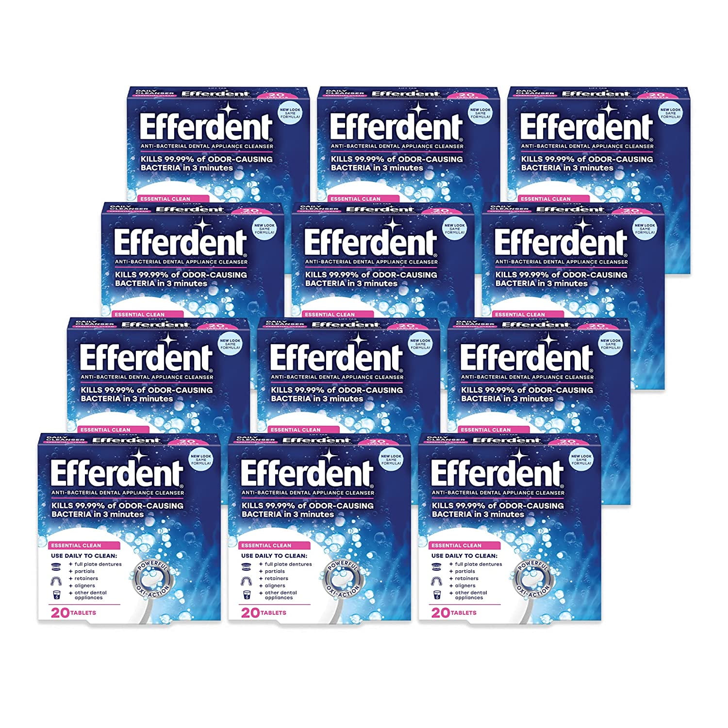 Efferdent Denture Cleanser Tablets Complete Clean (Pack - 12) - Walmart.com