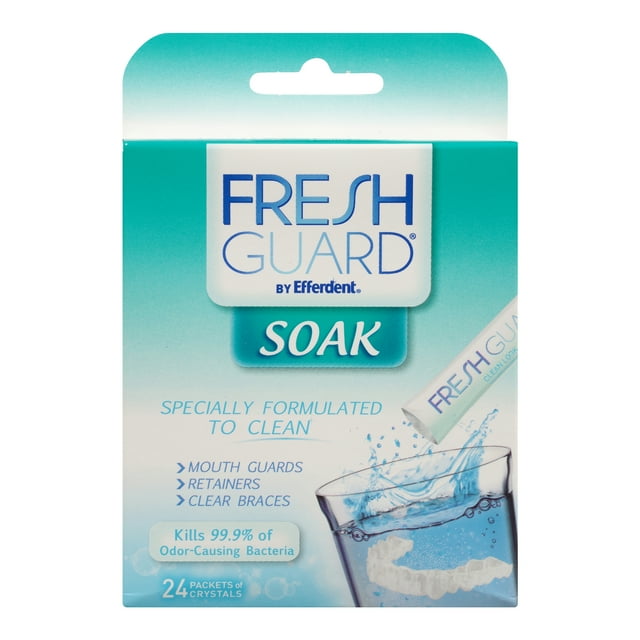 Efferdent Fresh Guard Soaks Retainer Cleaner Care, Complete Clean, 24 ...