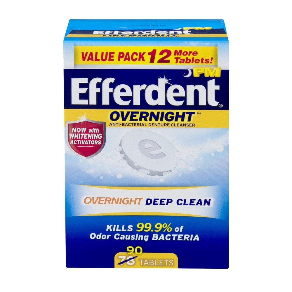 Efferdent Plus Mint Tablet Bonus 90 count, 0.9 OZ Pack of 3 - Walmart.com