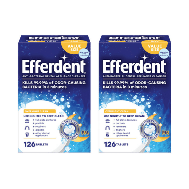 Efferdent Retainer Cleaning Tablets, Denture Cleanser Tablets For ...