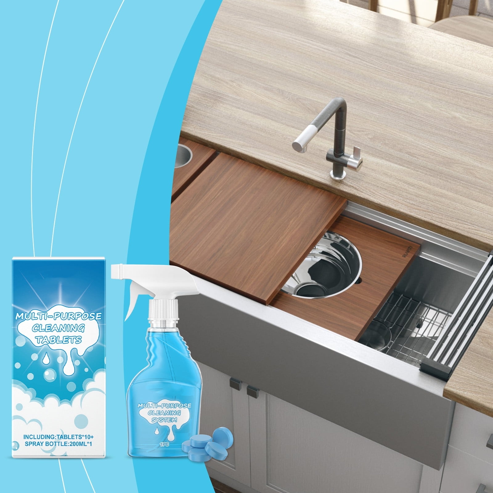 Effervescent Cleaning Tablets (6-Pack), Multi-Surface Deodorizing ...