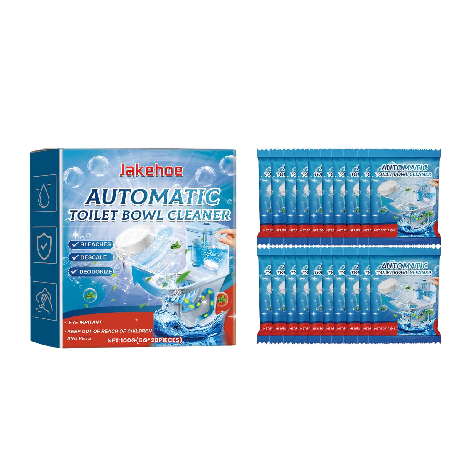 Effervescent Cleaning Tablets Automatic Toilet Bowl Cleaner Tablets 20 ...