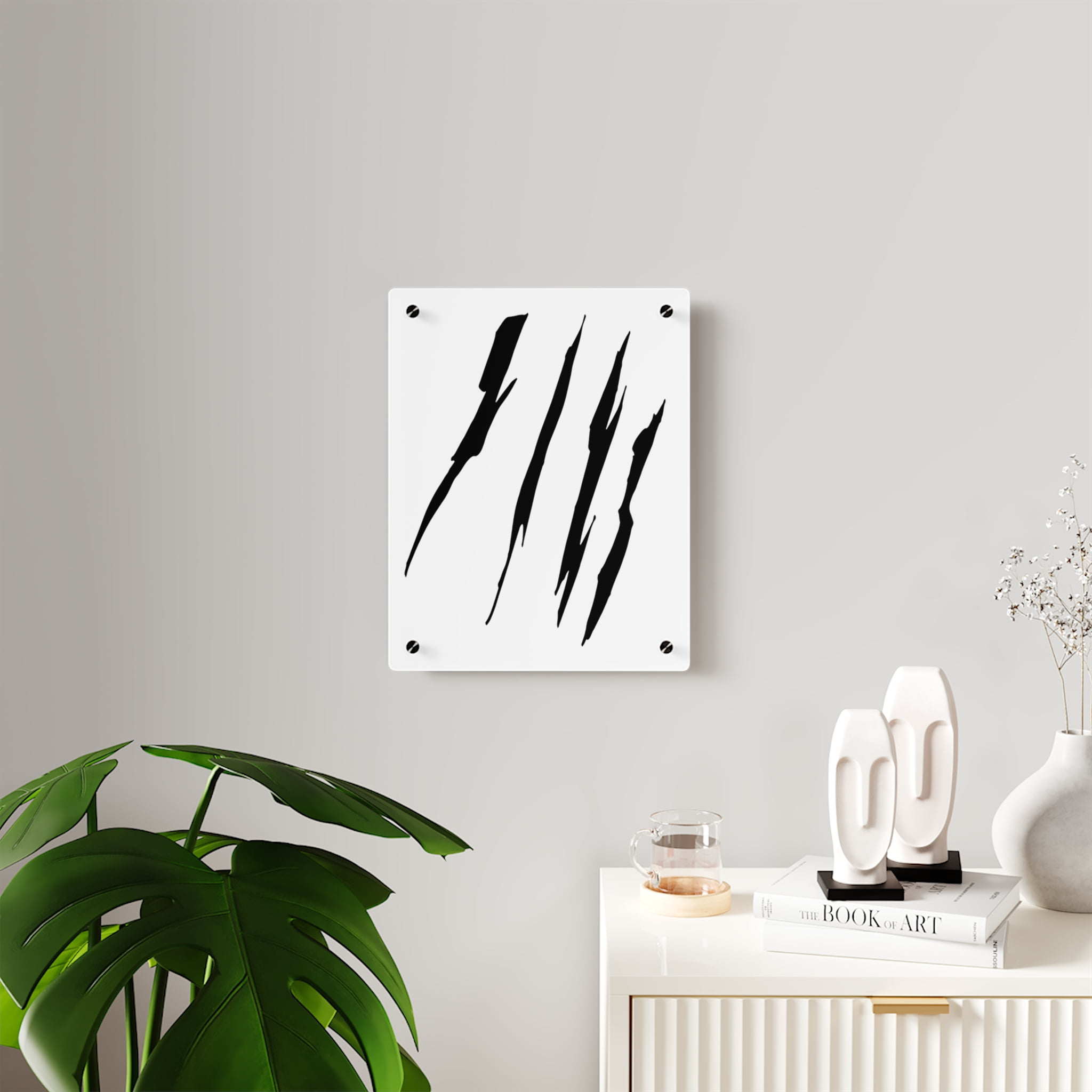 Effete Feline Claw Marks Scratch Acrylic Wall Art Panels - Walmart.com