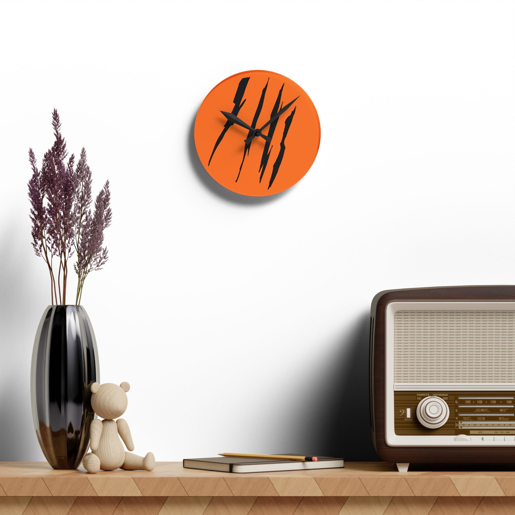 Effete Feline Claw Marks Scratch Acrylic Wall Clock - Walmart.com