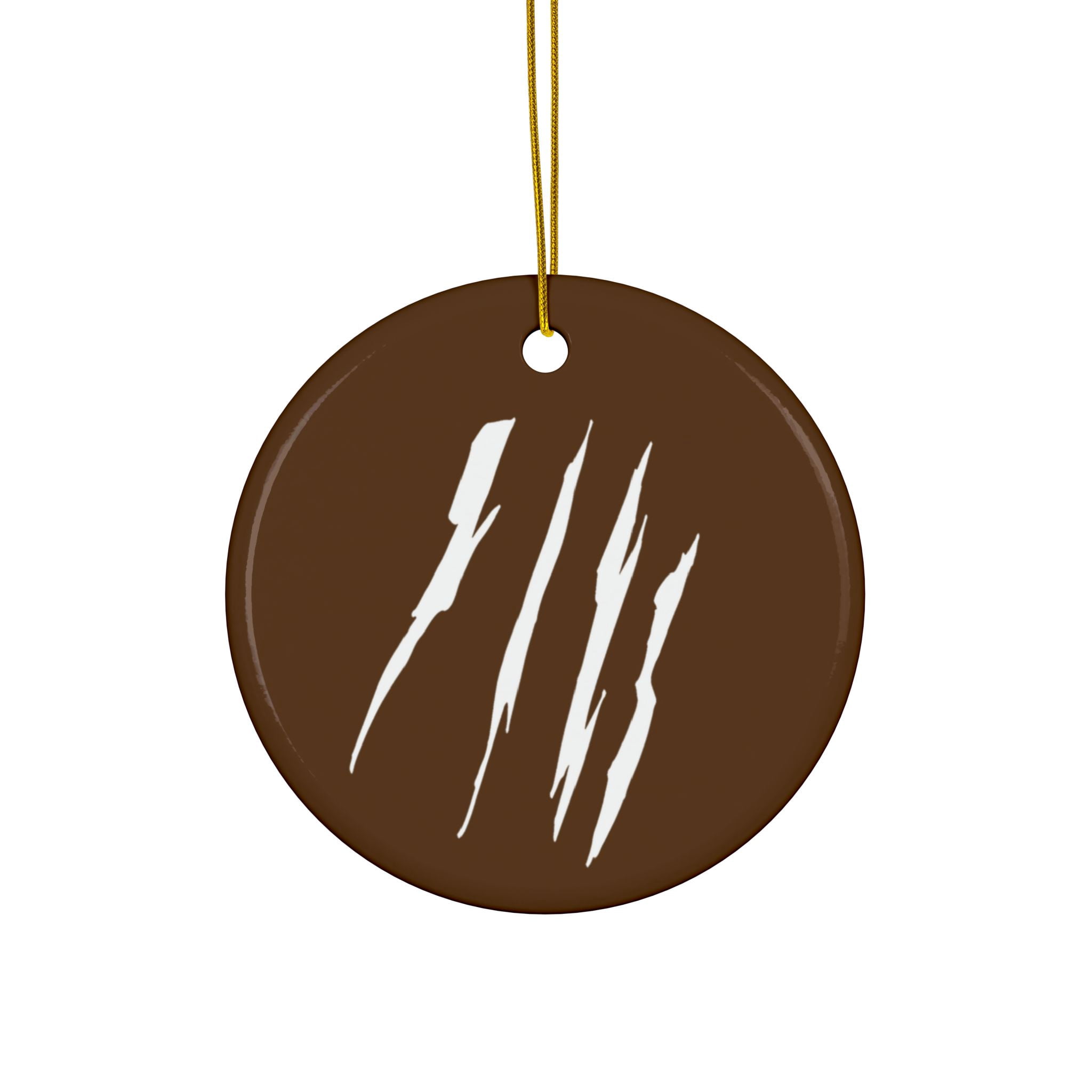 Effete Feline Claw Marks Scratch Ceramic Ornament, 2-Sided (1, 3, 5 ...
