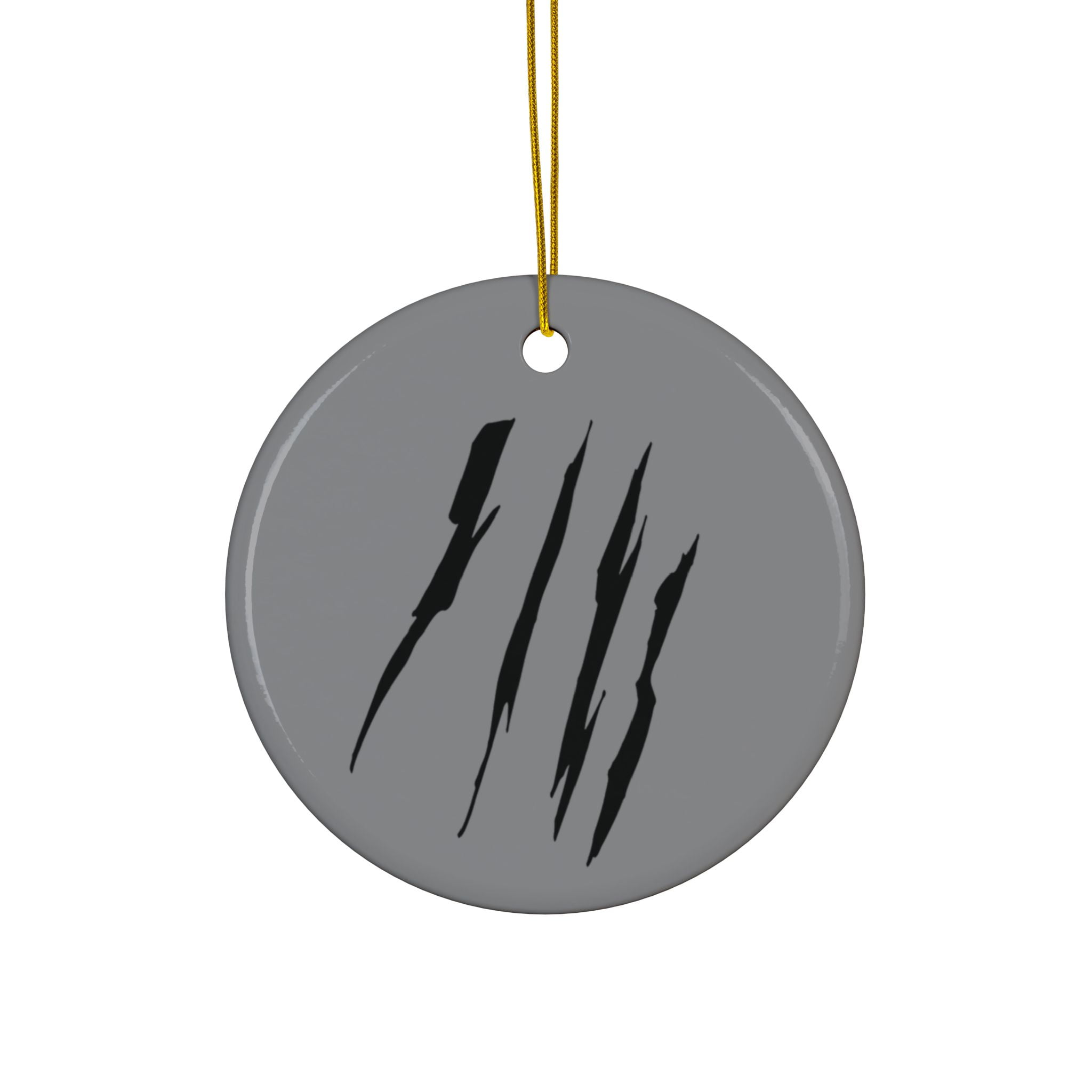 Effete Feline Claw Marks Scratch Ceramic Ornament, 2-Sided (1, 3, 5 ...