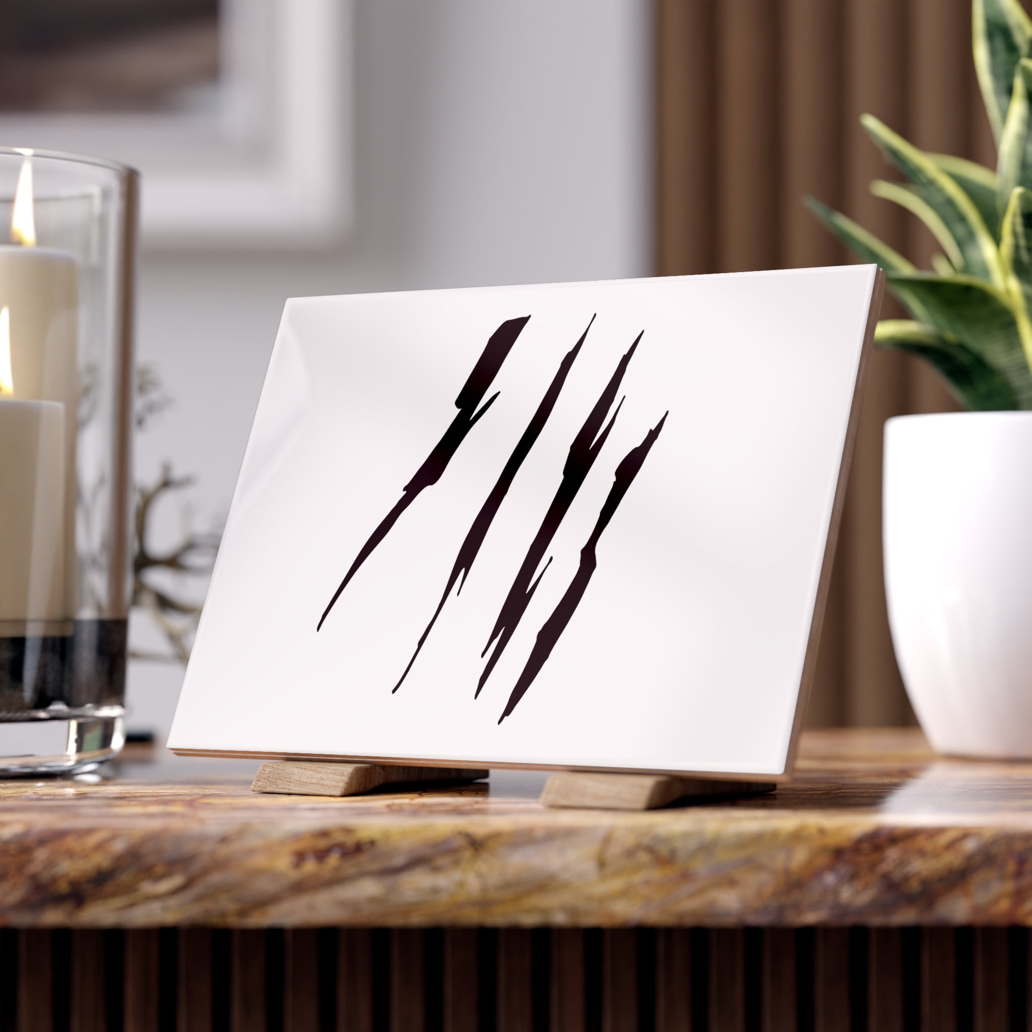 Effete Feline Claw Marks Scratch Ceramic Tile - Walmart.com